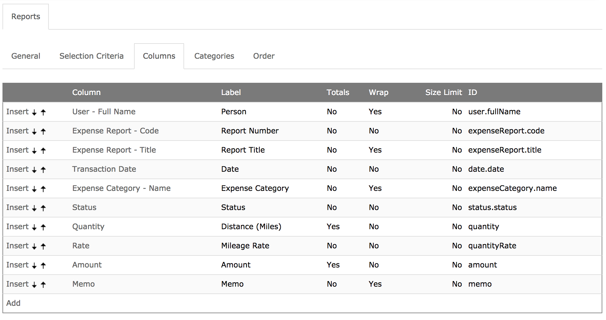 Expense Report Categories DriverLayer Search Engine